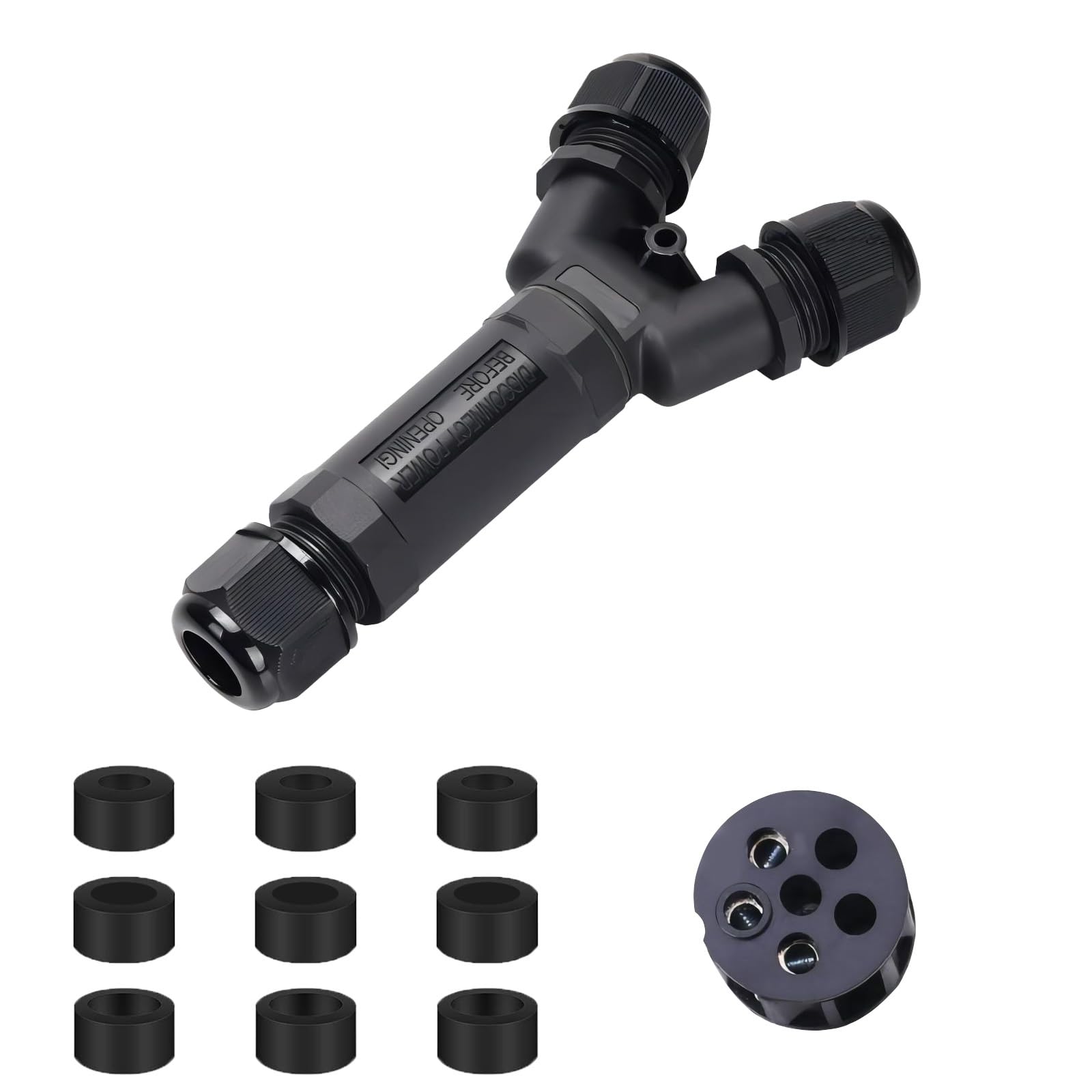 Snapklik.com : IP68 Waterproof 3 Way Y-Shaped 2-3Core Junction Box ...