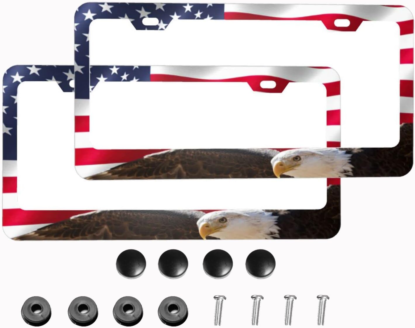 Amazon.com: Eagle USA Flag License Plate Frames Funny Cute for USA ...