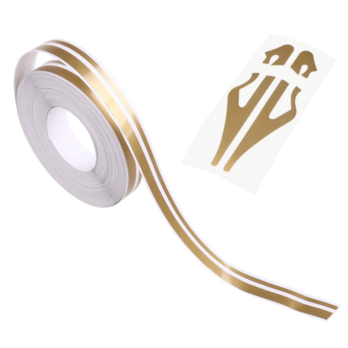 Homoyoyo Side Car Stripe Decals Vinyl Gold Stripe Car Trim Tape Double ...