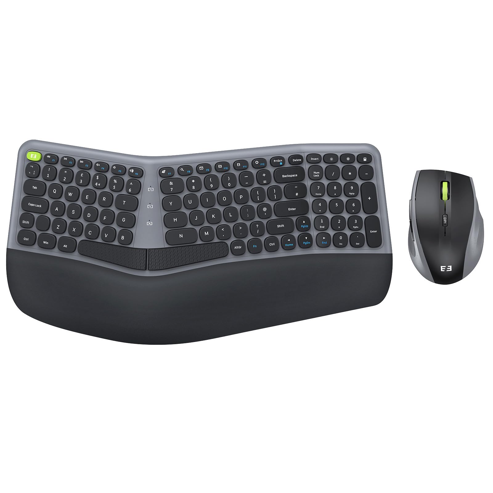 Ergonomic Wireless Keyboard and Mouse Set, Seenda Ergo USB Keyboard ...