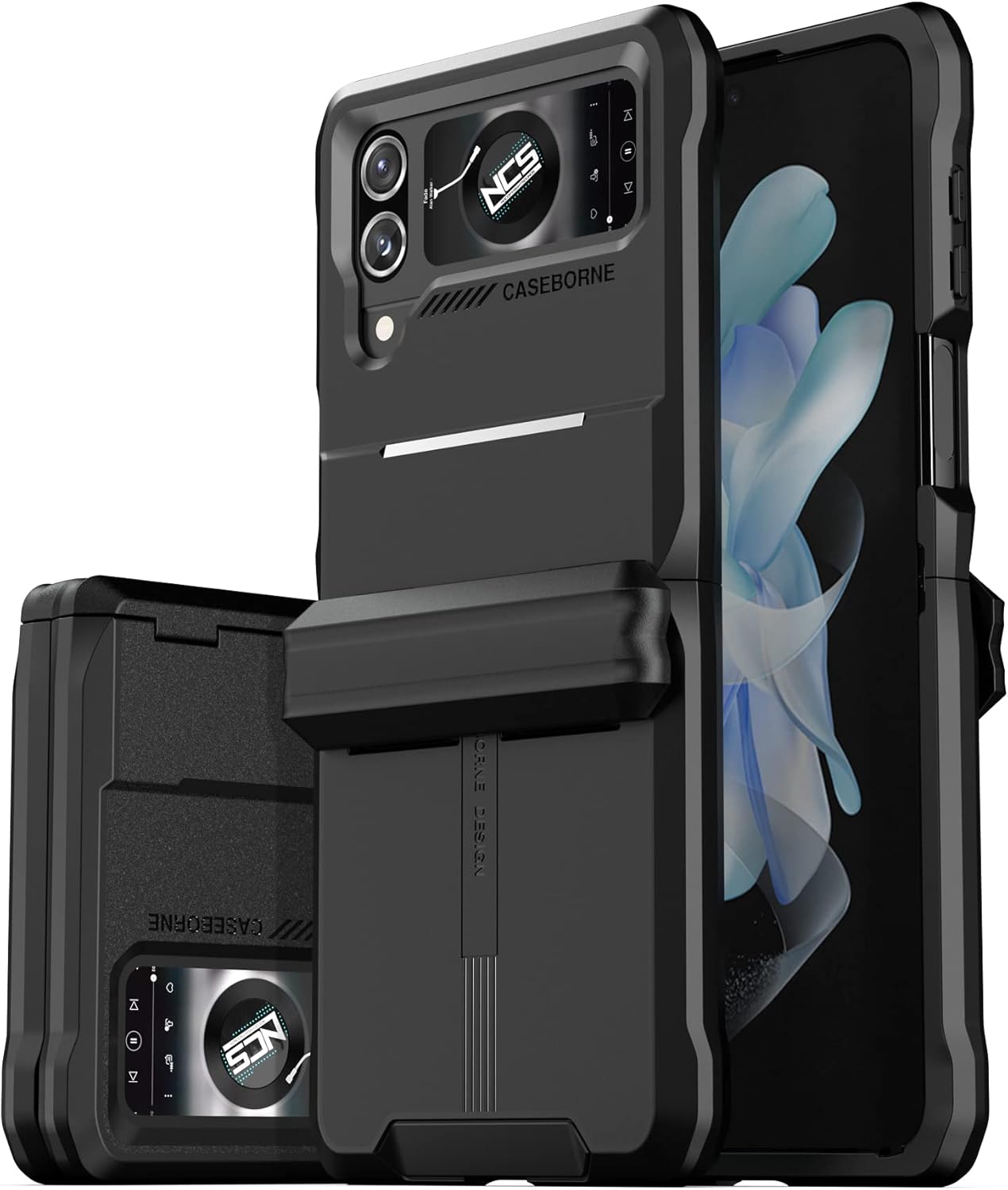 Amazon.com: CaseBorne V Compatible with Samsung Galaxy Z Flip 4 Case/Flip 3 Case - Rugged ...