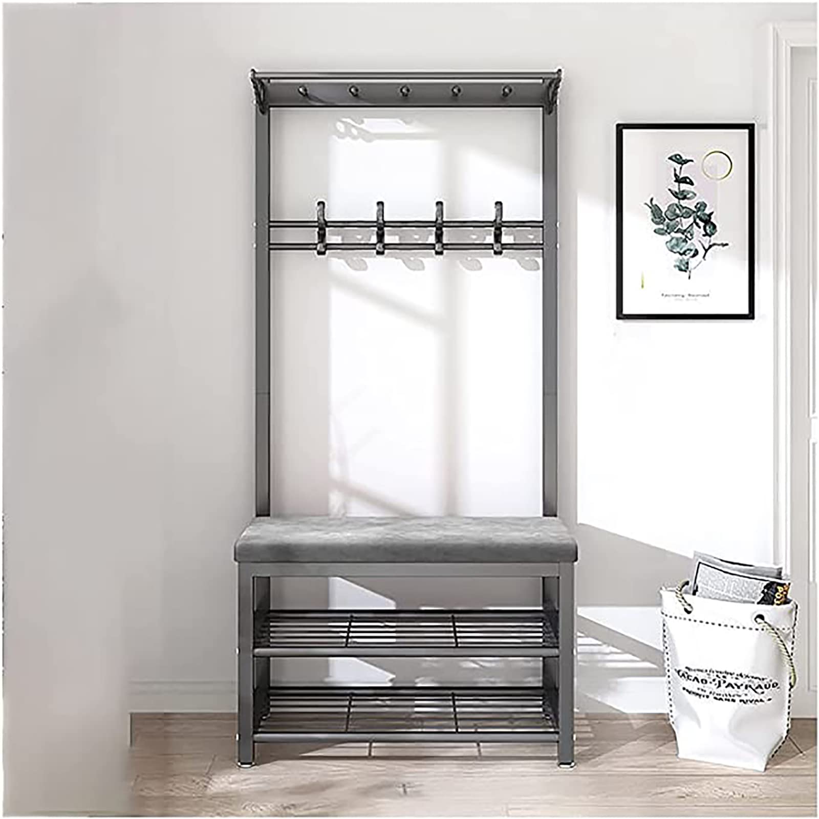 Entryway Bench with Coat Rack,3-in-1 Hall Tree Storage Bench,Coat Rack ...