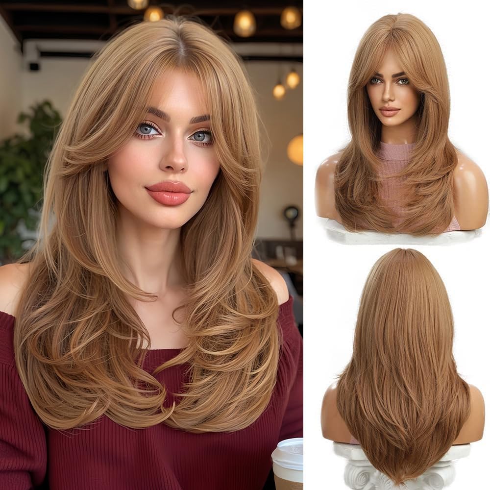 Amazon.com : Esmee Long Straight Strawberry Blonde Wigs for Women ...