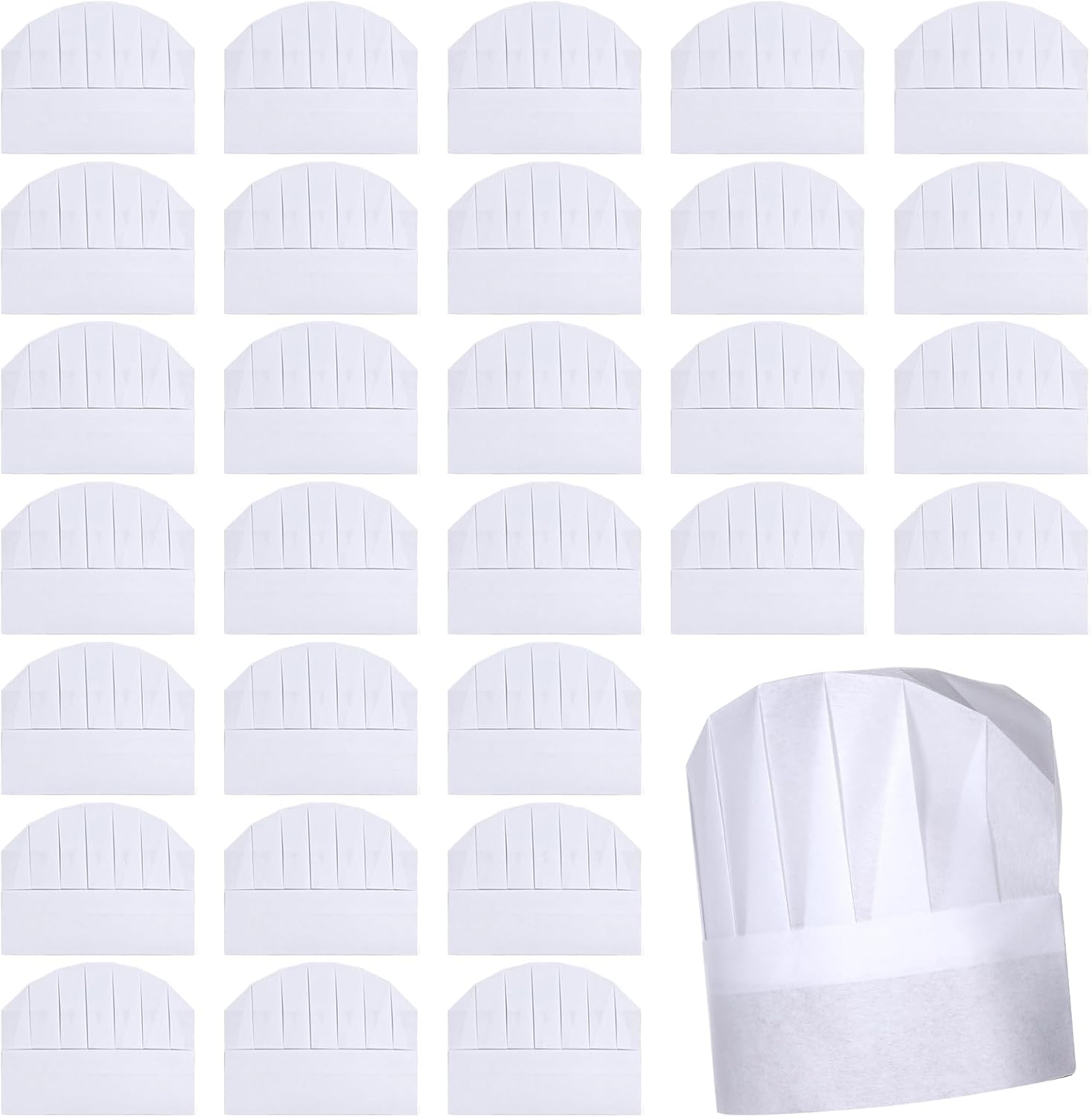 Amazon.com: 50 Packs Kids Chef Hats 8 Inch Disposable Paper Chef Hats ...