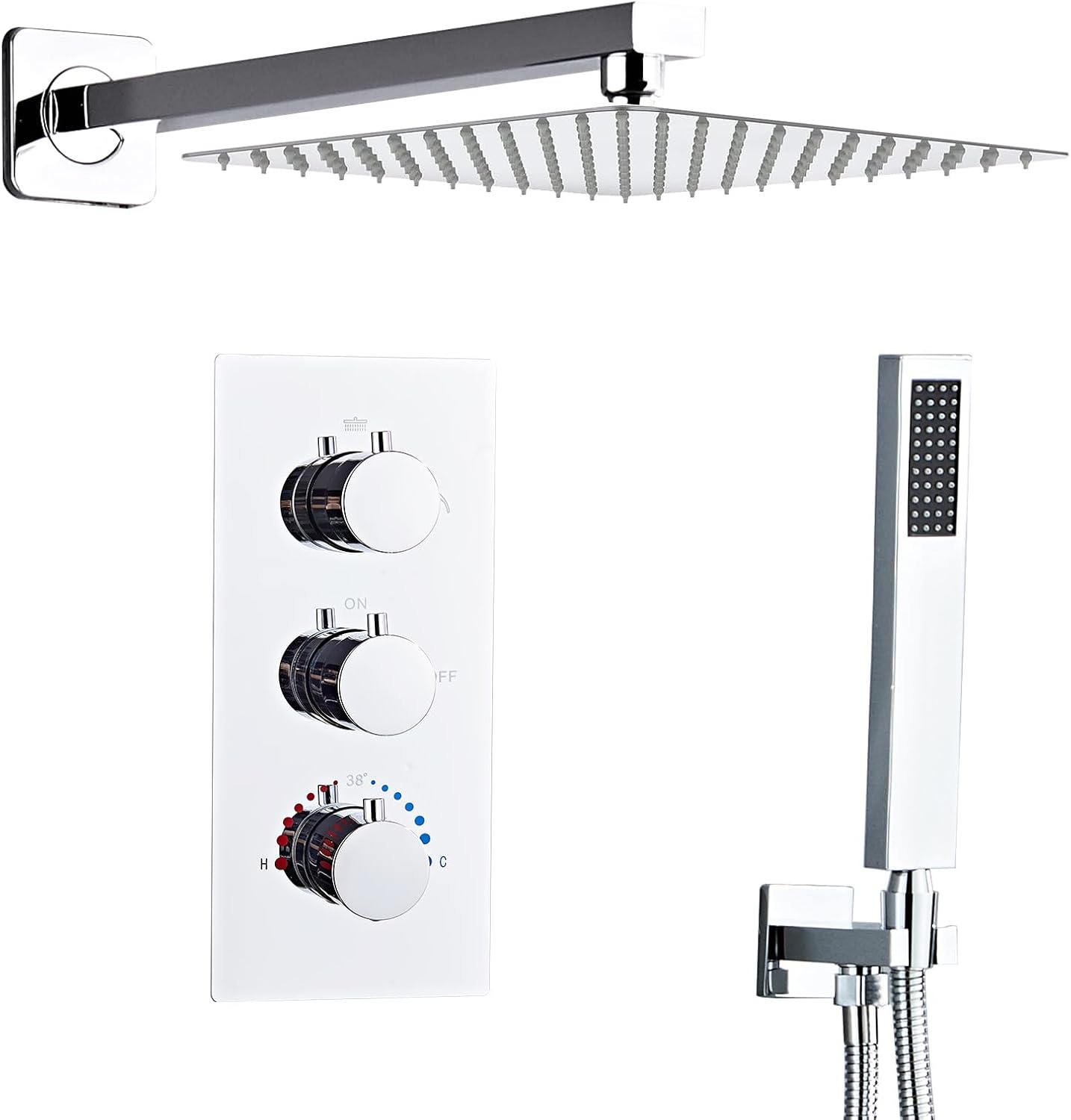Sanitemodar Chrome Concealed Shower Set Thermostatic, Concealed Brass ...