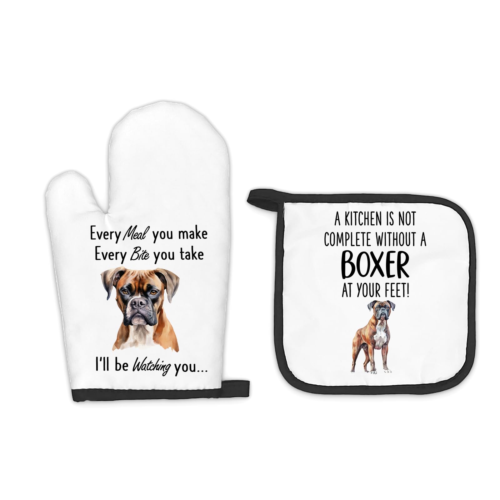 Amazon.com: FIicy Boxer Dog Gifts Oven Mitts and Pot Holders Sets ...