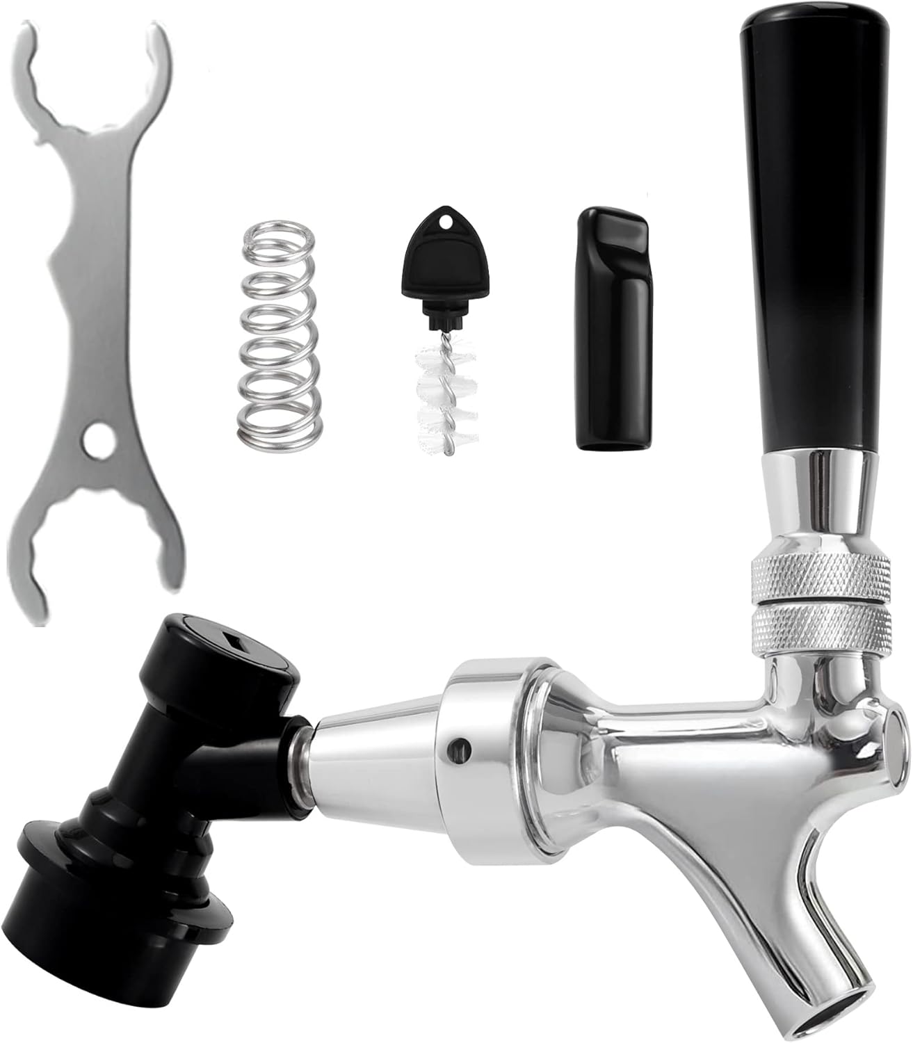 Amazon.com: Hilangsan Stainless Steel Stem Beer Keg Tap Self-Closing Beer Tap Faucet Ball Lock ...