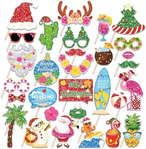 Amazon.com: M2YL1DAO Christmas Photo Booth Props 42pcs, Christmas Games ...