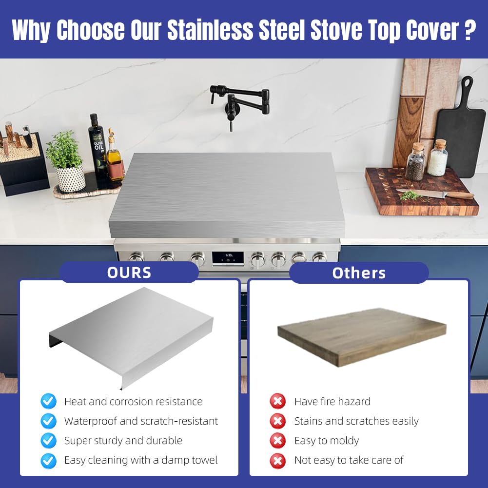 Stainless Steel Stove Top Cover: Noodle Board | Range Burner Cover ...