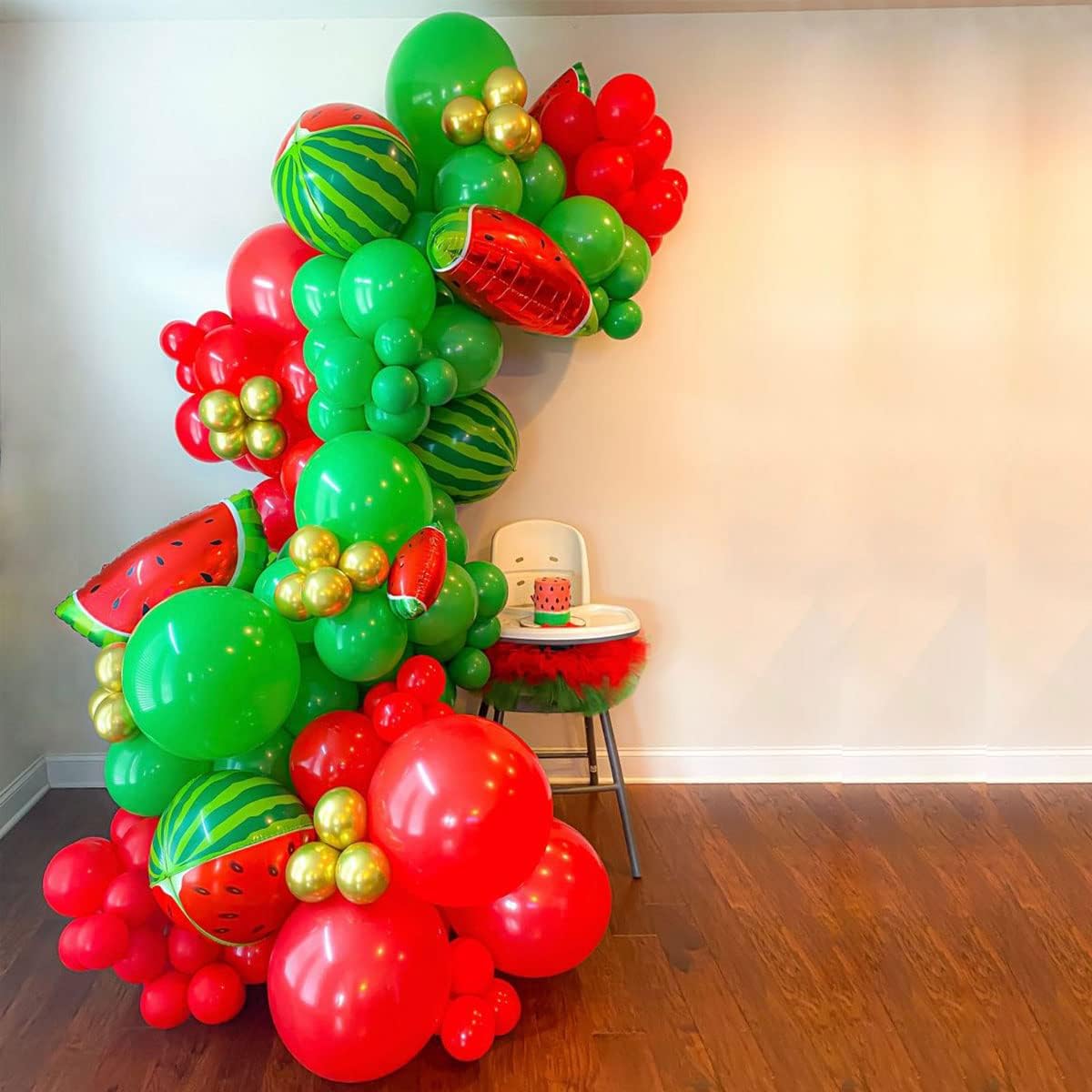 Amazon.com: 125PCS Watermelon Party Decorations Balloon Arch Garland Kit with Gold Red Green ...
