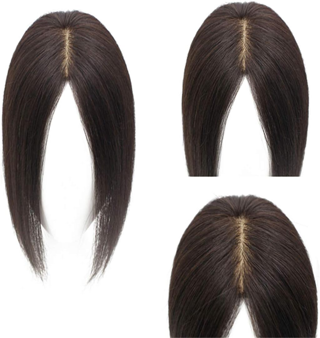 Human Hair Crown Topper Wiglet Hairpieces for Thinning Hair, 3.6"x6 ...