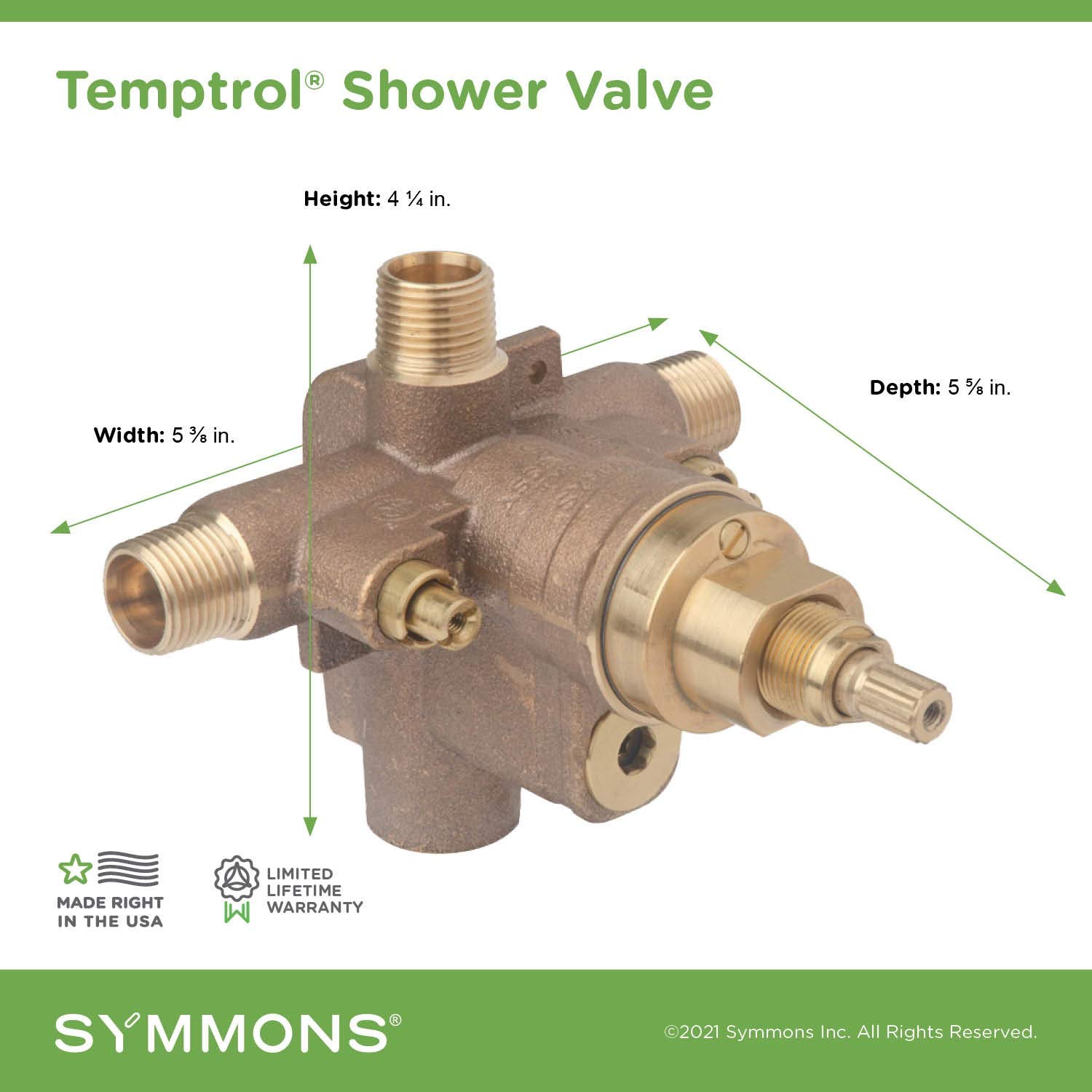 Symmons Temptrol Pressure Balancing Tub and Shower Mixing Valve Bundle ...