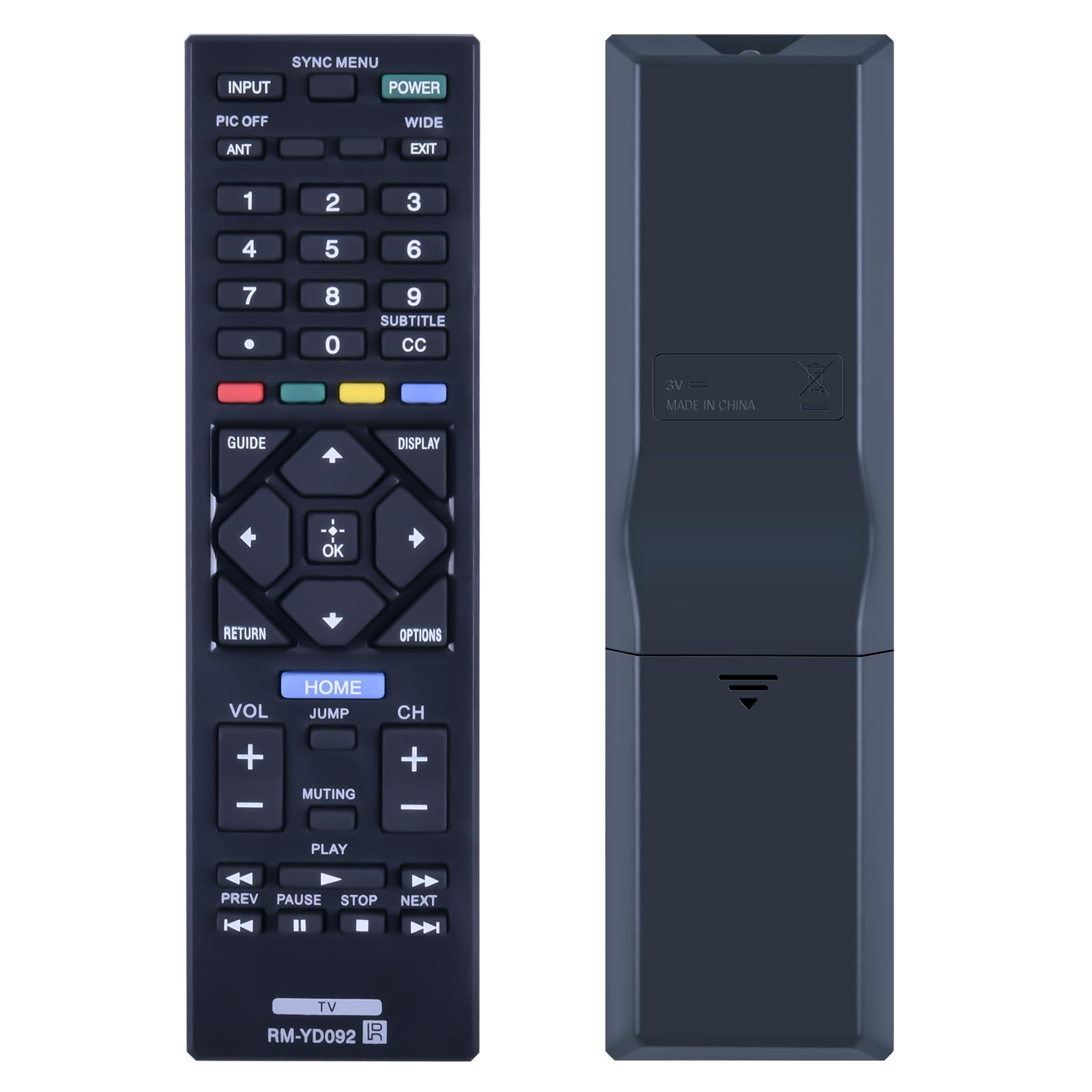 Amazon.com: PZL New RM-YD092 Replacement Remote for Sony Bravia TV KDL ...