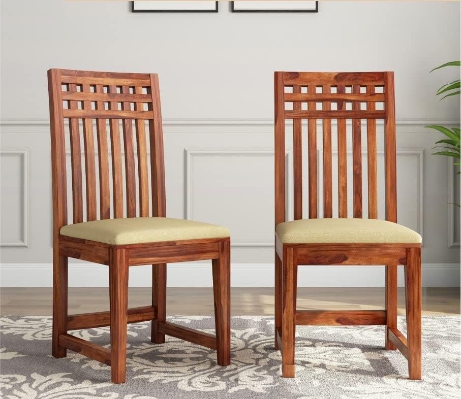 Varsha Furniture Solid Wood Dining Chair Set for Dining Room Set of 2 ...