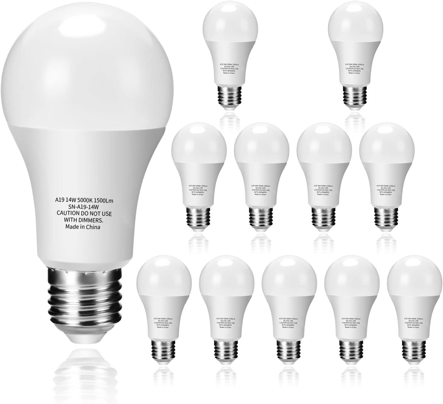 Amazon.com: ALWORKKIT 12-Piece LED Light Bulbs, A19 100W Equivalent ...