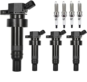 Amazon.com: OYEAUTO Ignition Coil Pack Iridium Spark Plug UF652 C1803-4 Compatible with Hyundai ...
