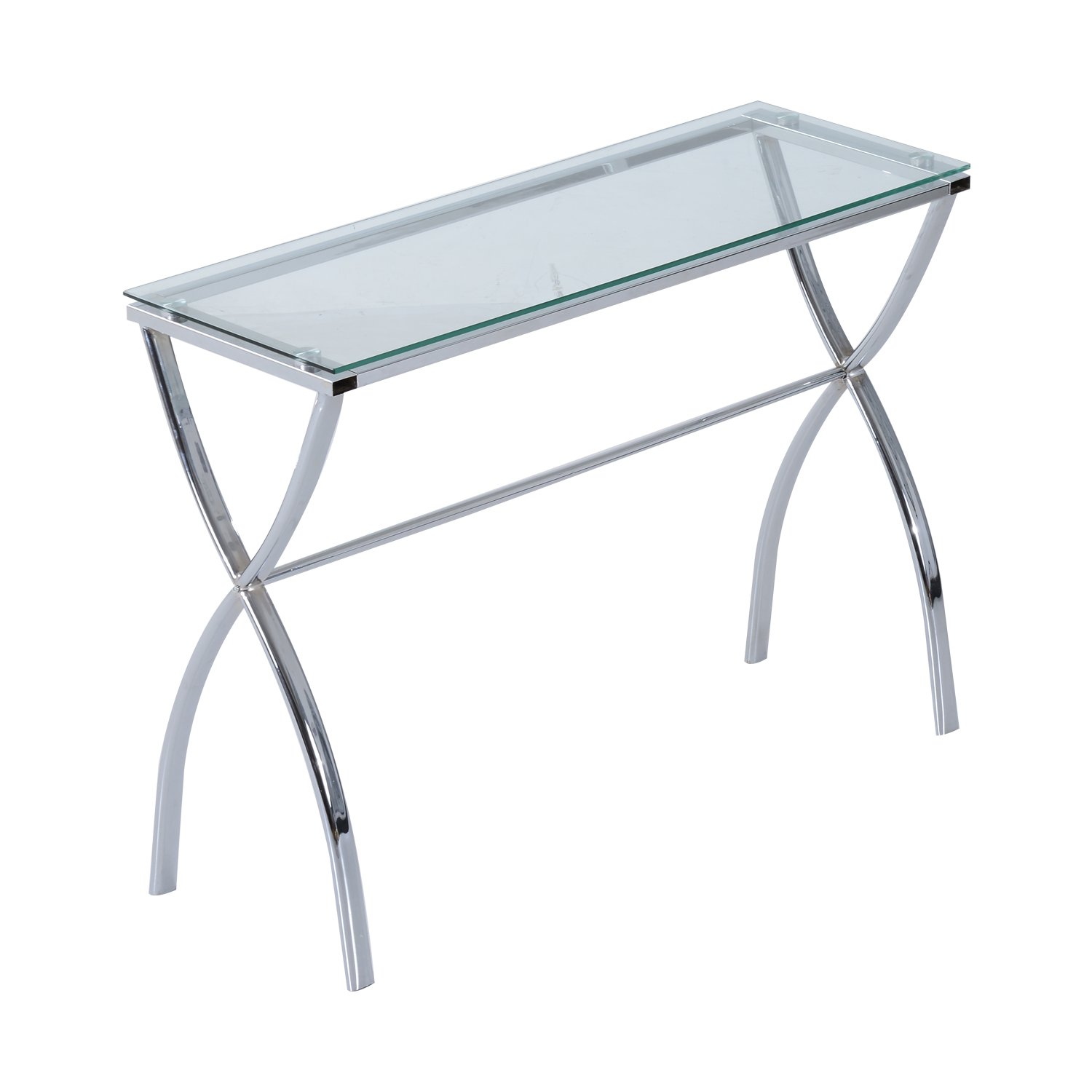 Buy HomCom Contemporary Modern Chrome Glass Console Table For Entryway ...