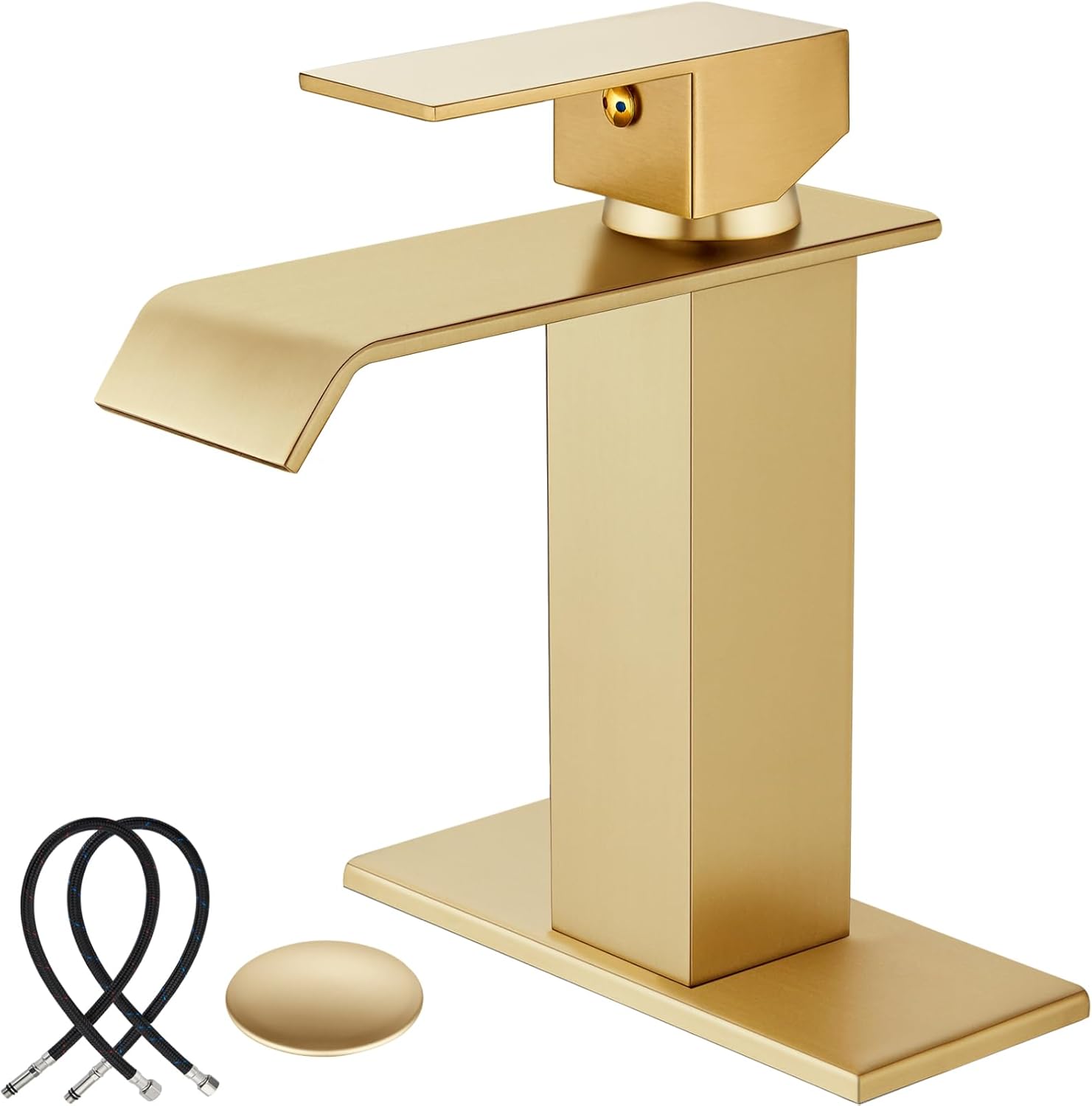 Midanya Waterfall Bathroom Faucets, Single Handle 1 Hole Bathroom Sink ...