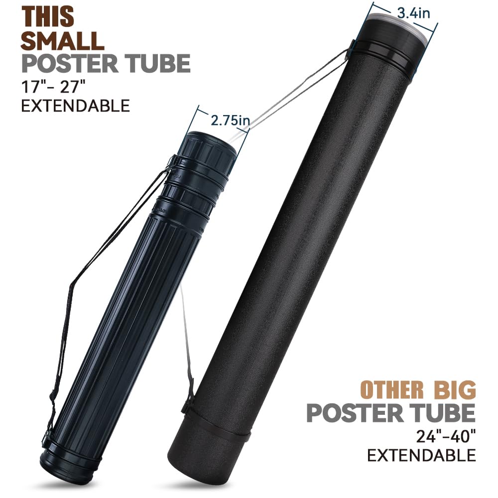Snapklik.com : 2-Pack Small Poster Tube Storage 17 To 27” Extendable ...