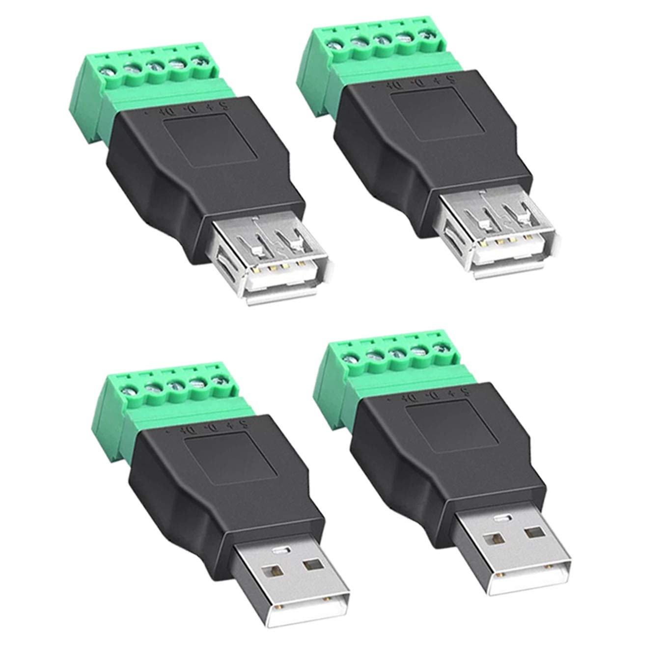 Amazon.com: USB 2.0 A Screw Terminal Block Connector Zovfam 4Pcs USB 2. ...