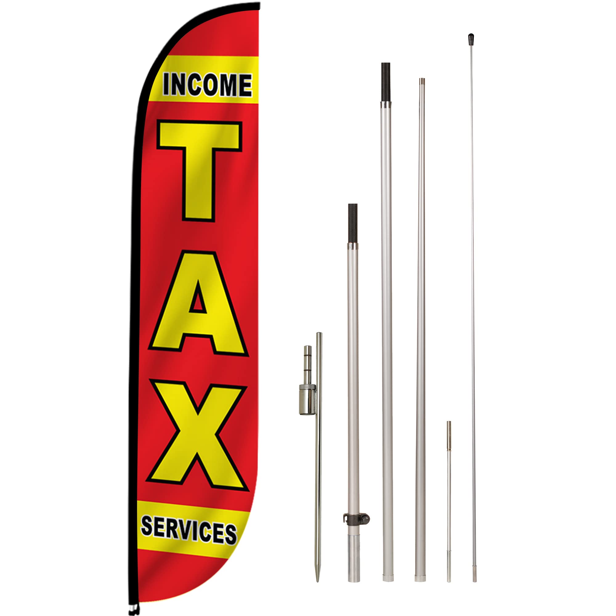 LookOurWay Tax Services Themed 12-Feet Tall Feather Flag Complete Set ...