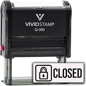 Amazon.com : Rubber Stamp Closed (Padlock) Self-Inking (Black Ink) - Q ...