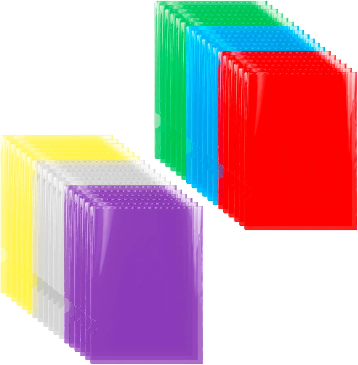 36 Pcs A4 Plastic Wallets Clear Plastic Wallets A4 Cut Flush Plastic ...