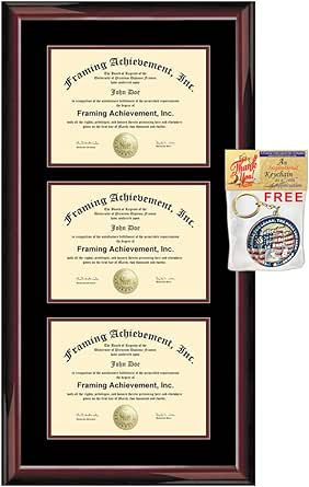 Amazon.com - Three Certificate Frame Triple University Degree Frames ...