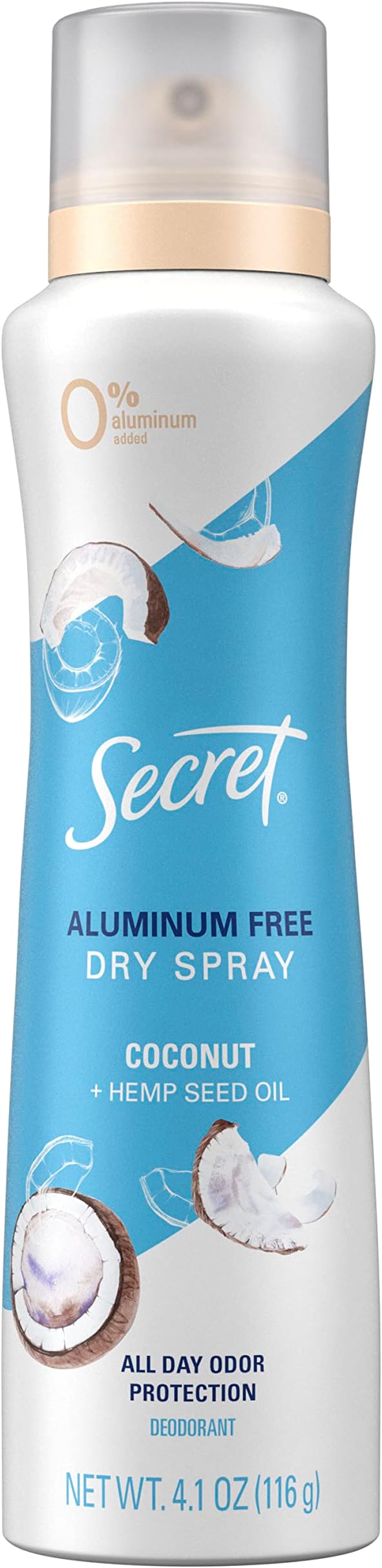 Amazon.com : Secret, Dry Spray Aluminum Free Deodorant Coconut And Hemp ...