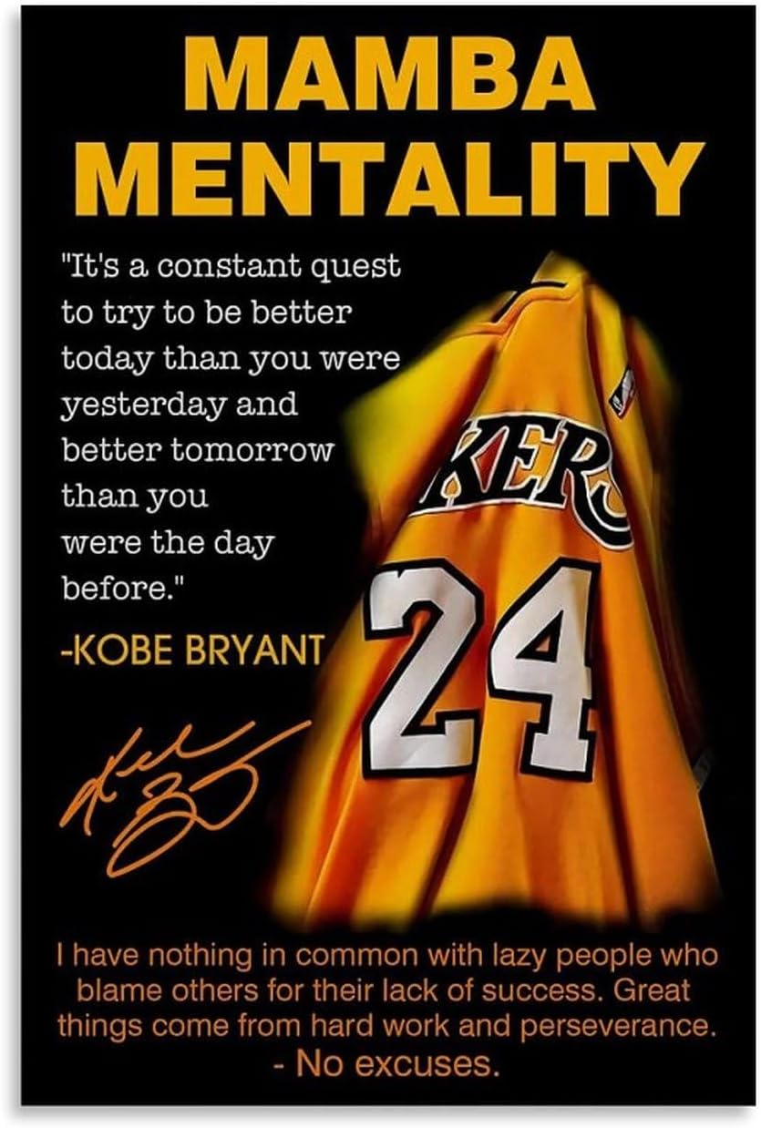 Amazon.com: SANTX Kobe Bryant Inspirational Poster Canvas Mamba ...