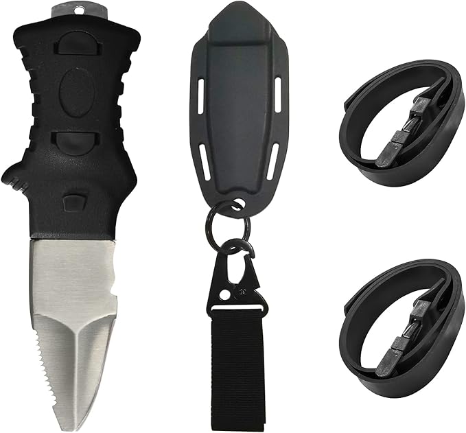 SKYSHARK Cuchillo de buceo, cuchillo de acero inoxidable con funda y ...