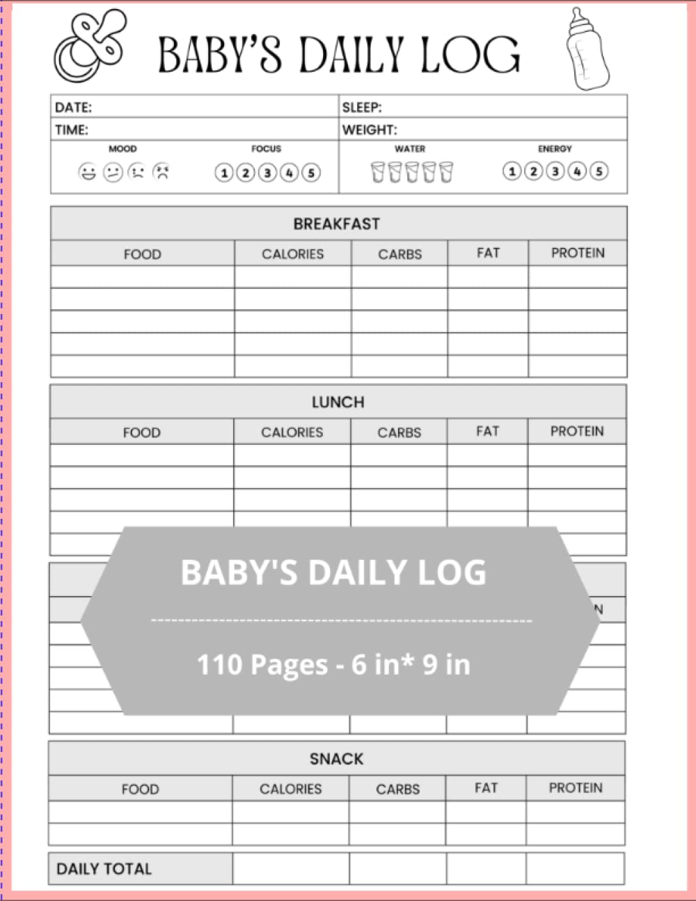 Amazon.com: Baby's Daily Log: A Baby Care Journal for Babies & Toddlers ...