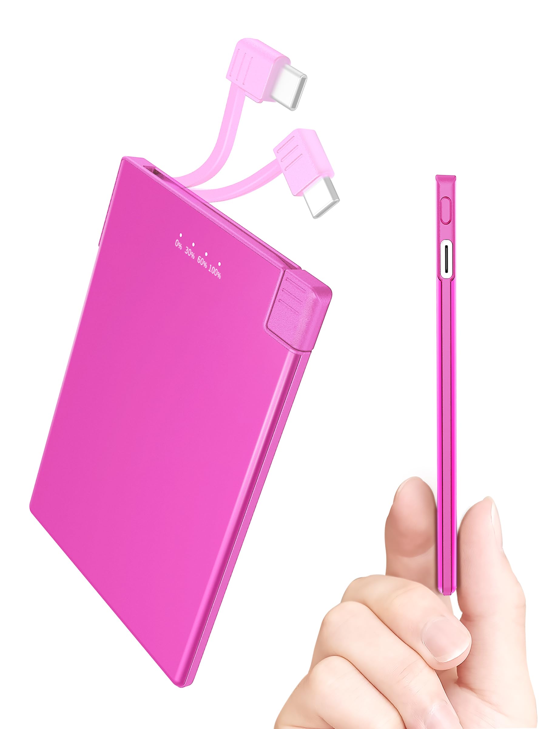 Amazon.com: TNTOR Portable Charger with Built in USB-C Cable 3500mAh ...