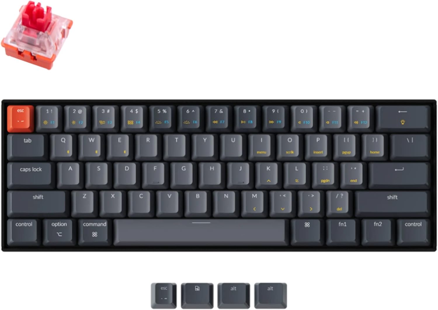Keychron K12 61 Key RGB Hot Swap Wireless Mechanical Keyboard with ...