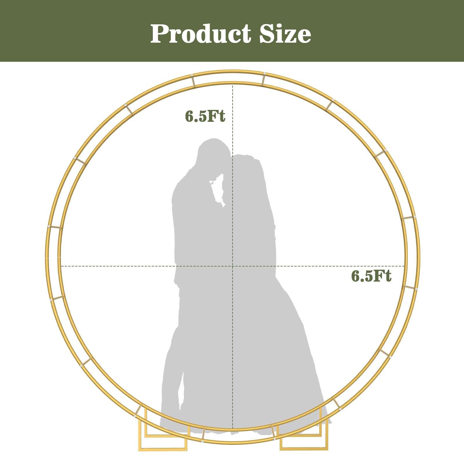 Snapklik.com : Round Backdrop Stand, 6.5FT Wedding Arch, Heavy Duty ...