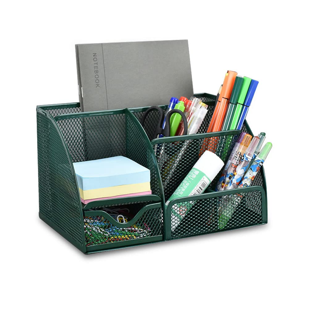 Amazon.com: Green Desk Organizers Accessories, Mesh Office Supplies 6 ...