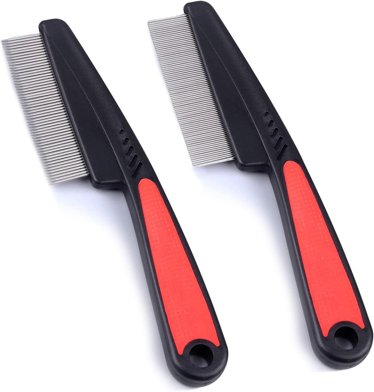 Flea Comb for Dogs Cats, 2 Pcs Dog Cat Flea Comb Fine & Thick Rounded ...