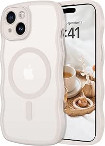 Amazon.com: Telaso for iPhone 15 Case, Compatible with Magsafe Wave Frame Design Translucent ...