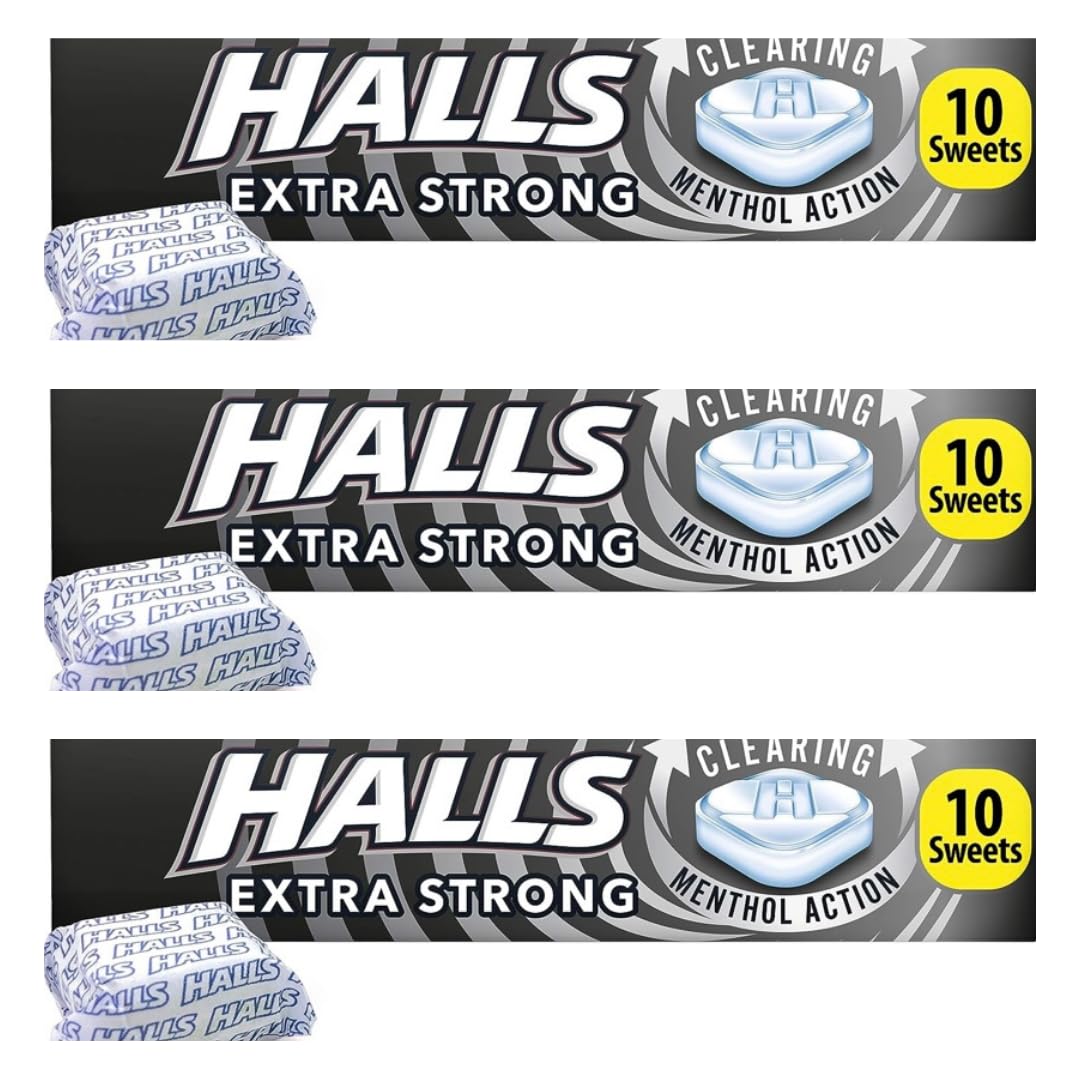 Halls Extra Strong, Clearing Menthol Original Flavour Cough Sweets 33 ...