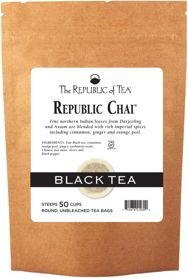 Amazon.com : The Republic of Tea Republic Chai Black Tea, Tin of 50 Tea ...
