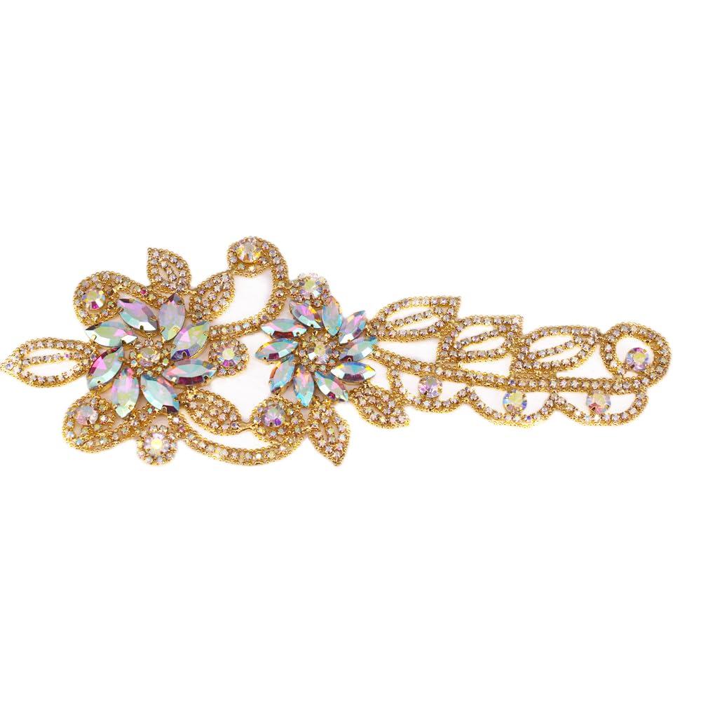 Amazon.com: Handmade Crystal Applique Sew On Rhinestone Applique Trim ...