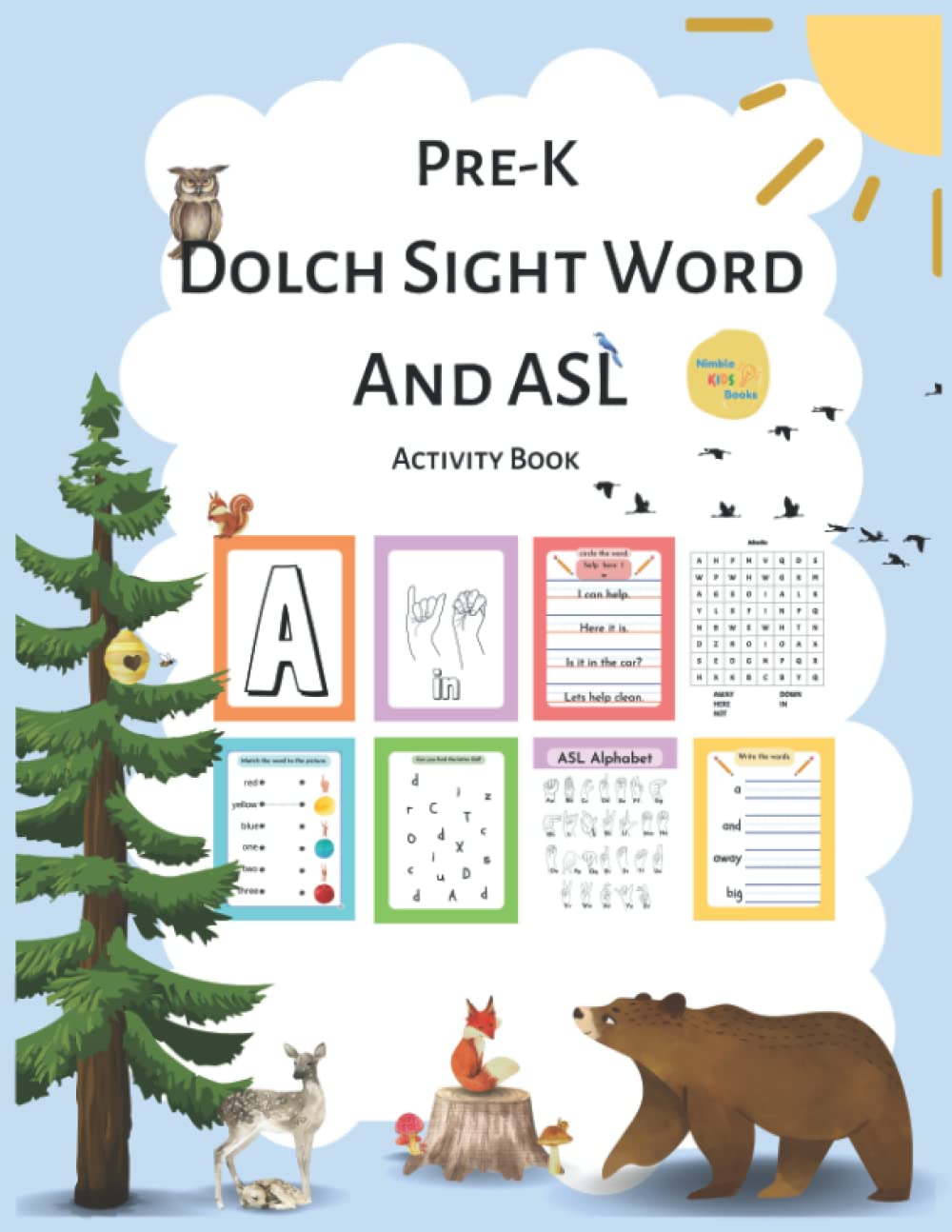 Dolch Sight Word And ASL Activity Book: Pre-K: Books, Nimble Kids ...