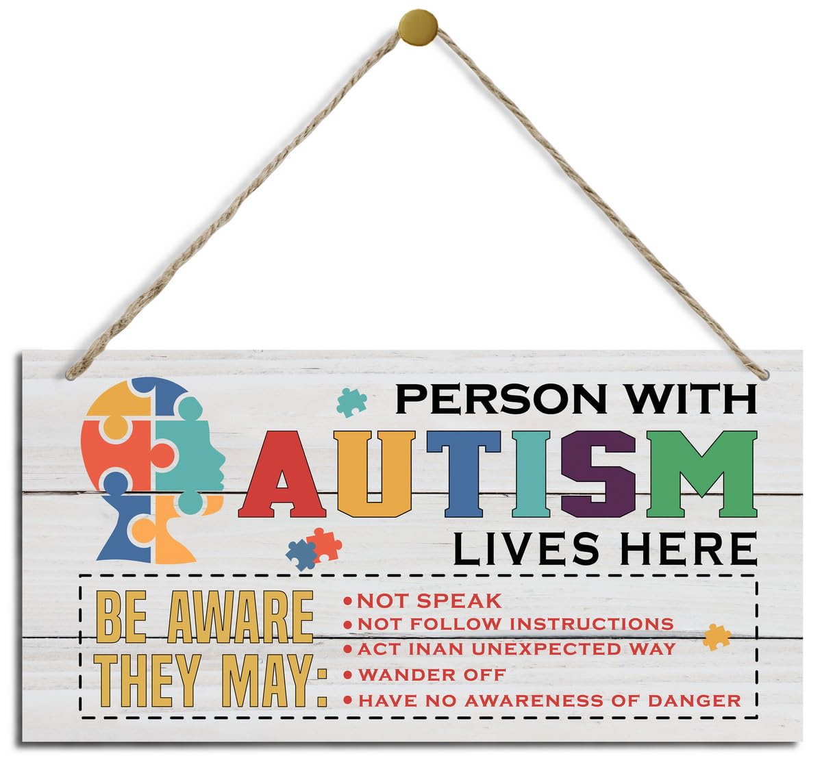 Amazon.com: Autism Signs, Decorative Wood Hanging Wood Plaque ...