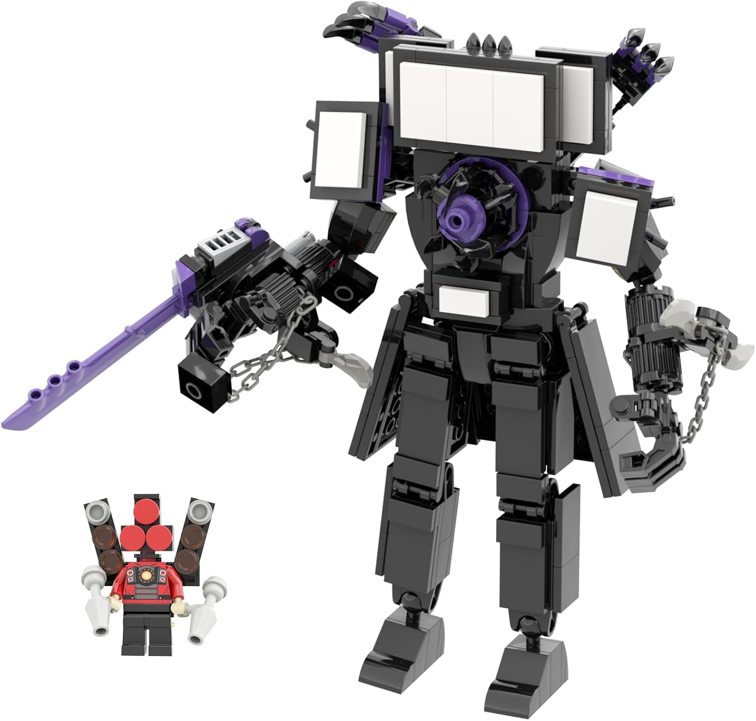 Amazon.com: AUKKIC Upgraded Titan TV Man Block Toy Model Set Skibid ...