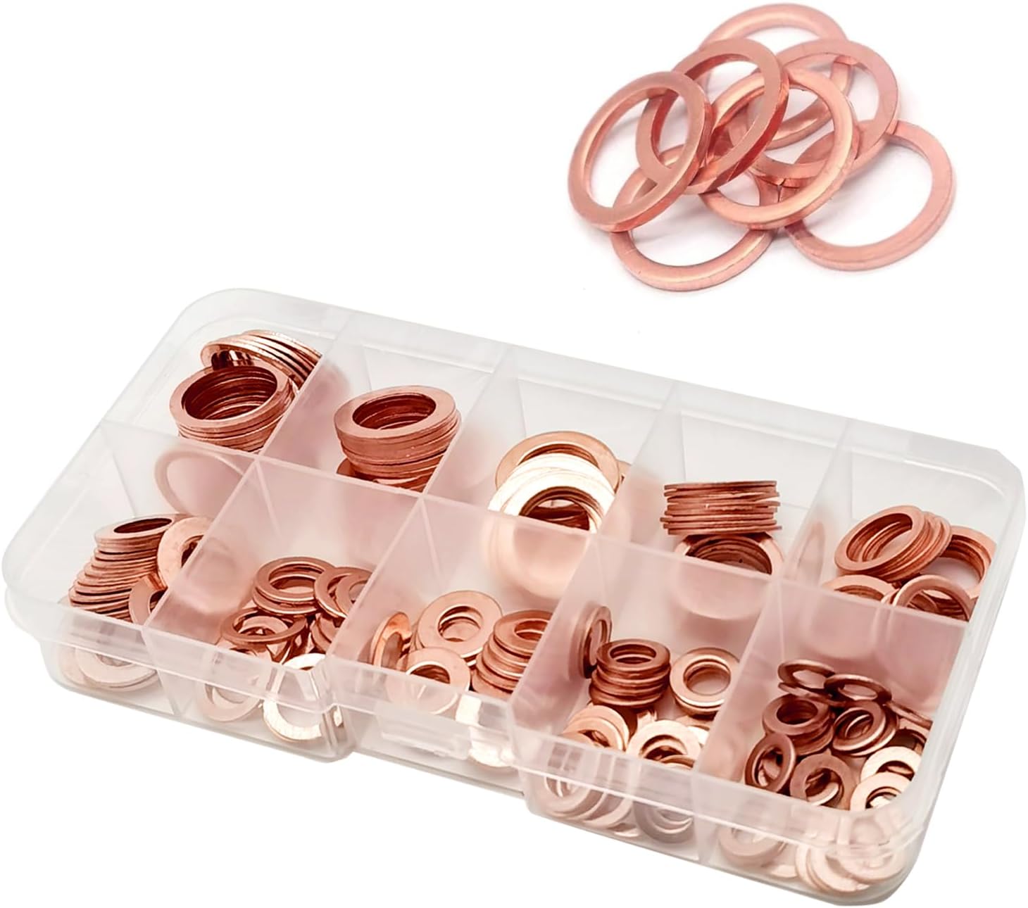 Amazon.com: Hugwits 200 PCS Car Copper Crush Metric Washers Assortment ...