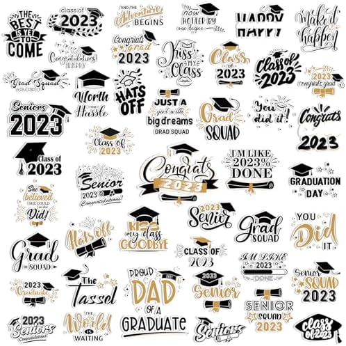 Amazon.com: Pasimy 45 Pcs Graduation Stickers Class of 2023 Waterproof ...