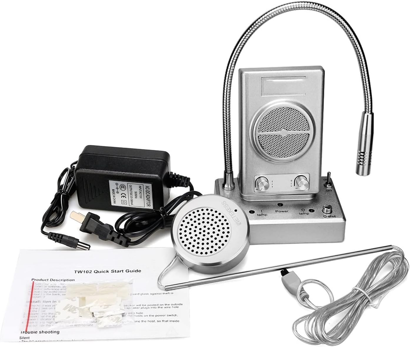Amazon.com: Window Speaker Intercom System TW102 3W Window Counter Intercom System for ...