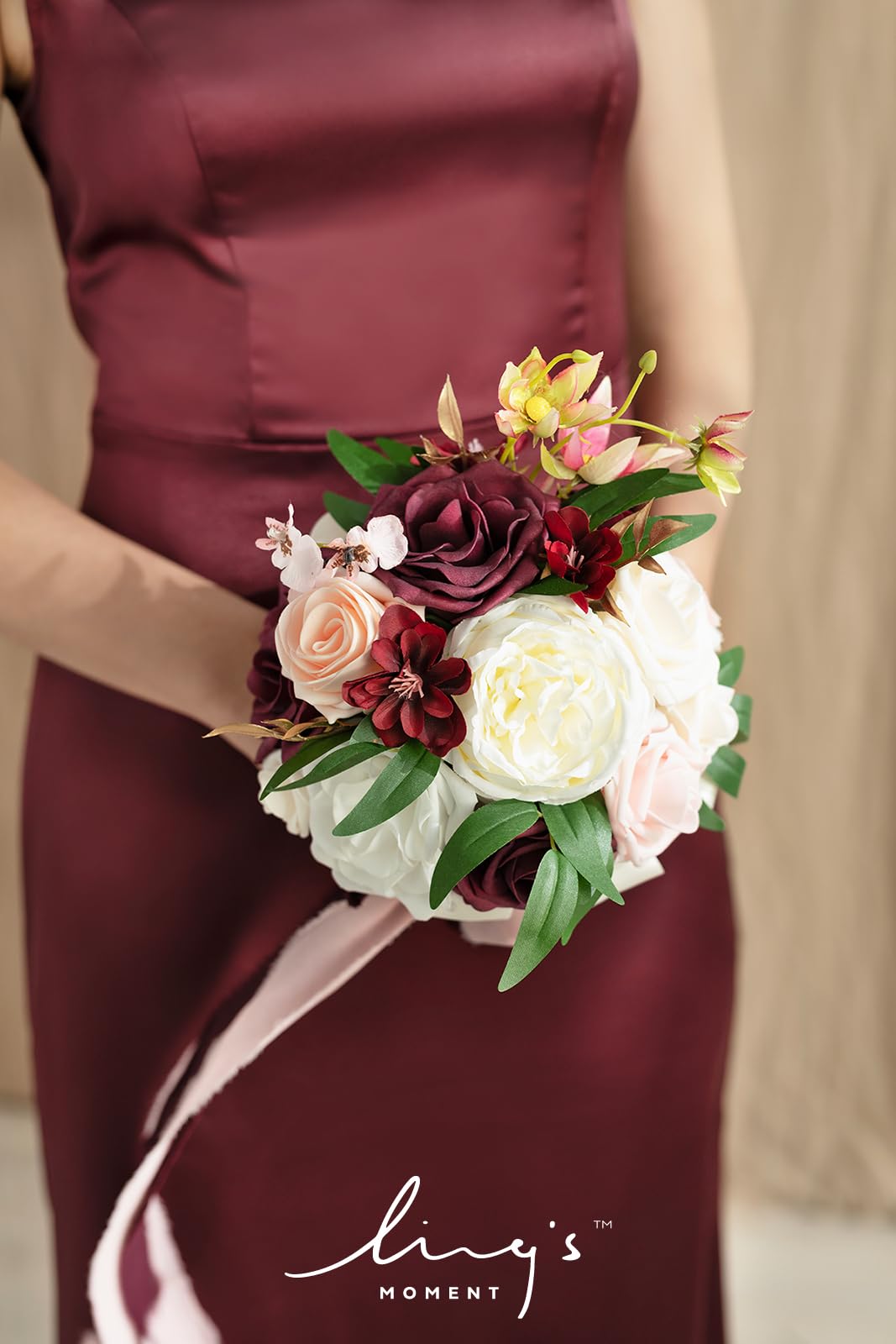 Marsala And Blush Flower Arrangement