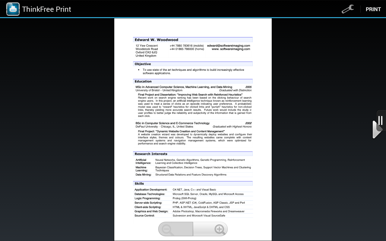 ThinkFree Print - App on the Amazon Appstore