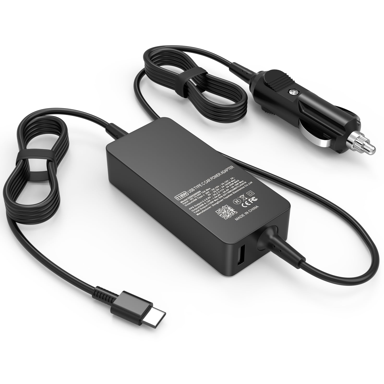 Amazon.com: 100W 90W 65W USB-C Laptop Car Charger for Dell HP Lenovo ...